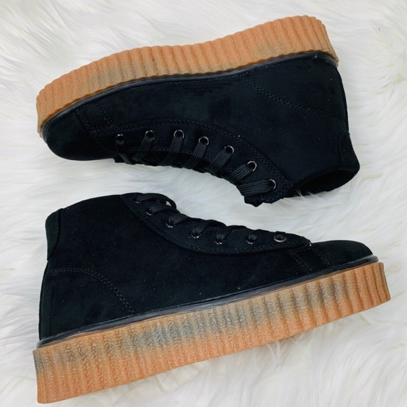 Misbehave | Shoes | Black Chunky Suede Sneaker | Poshmark
